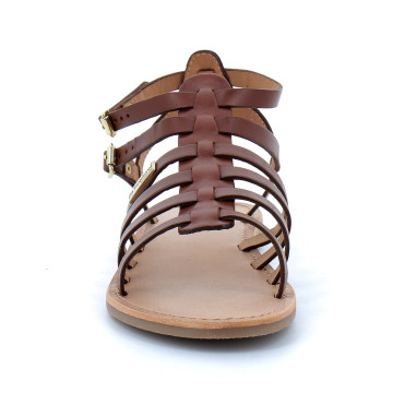 Sandales spartiates pour femme bride cheville Hikaela tan 43381